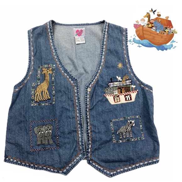 Vintage | Jackets & Coats | Vintage Noahs Ark Keren Hart Noahs Ark Vest ...